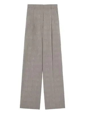 GOLDEN GOOSE Pleated Wool Trousers With All-over Pattern - Multicolor
