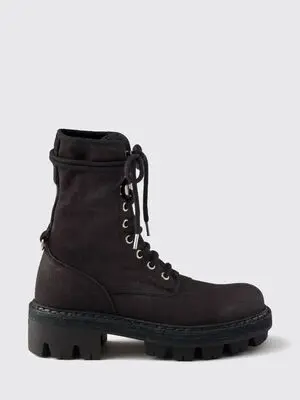Prada Combat Boots With Lace-up Detail - Black