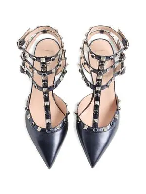 Valentino Garavani Rockstud 65 Pumps In Laminated Nappa Leather With Cabochon