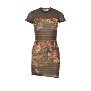 JEAN PAUL GAULTIER Floral Print Short Sleeve Dress