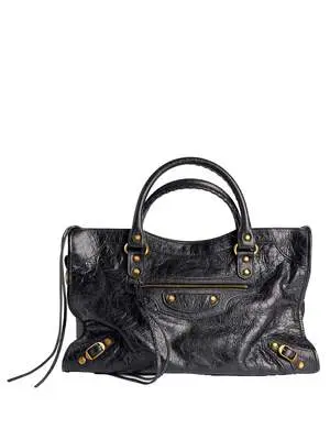 Balenciaga BALENCIAGA Le City Medium Bag In Arena Leather Black