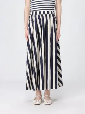 Max Mara Striped Cotton Midi Skirt