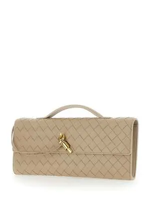 Bottega Veneta Andiamo Clutch With Handle And Intreccio Motif - Multicolor