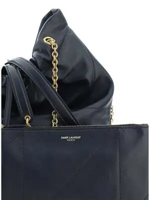 Saint Laurent Pochon Bucket Bag In Lambskin Leather - Black