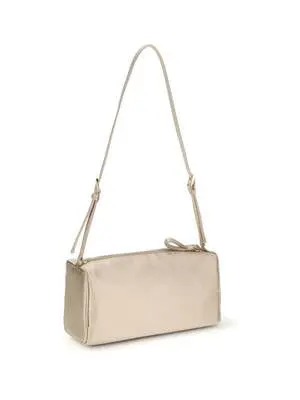 Prada Satin Shoulder Bag With Logo Detail - Pink