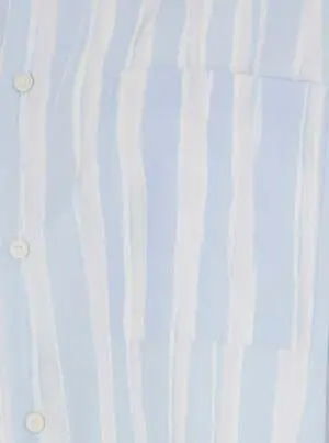 Jacquemus La Chemise Camargue' Light Blue T-shirt With Classic Collar And All-over Stripe Motif In Cotton For - Multicolor