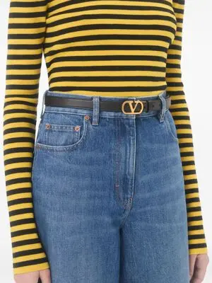 Valentino Garavani Vlogo Signature Leather Belt