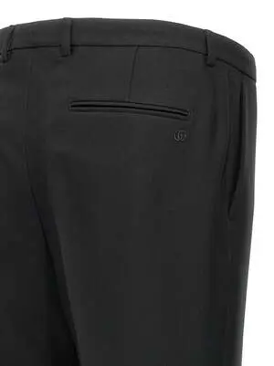 Gucci Tailored Twill Pants With Embroidered Logo