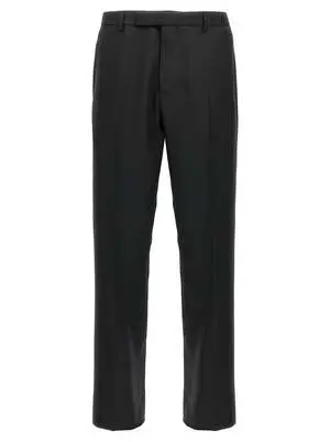 Gucci Tailored Twill Pants With Embroidered Logo - Black