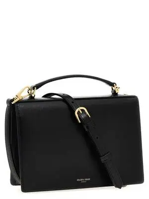GOLDEN GOOSE Venezia Leather Handbag With Metal Clip Closure - Black