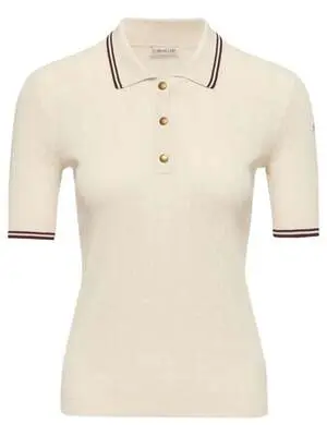 Moncler Cotton Polo Shirt With Logo Pattern - Multicolor