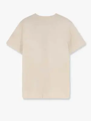 Moncler Cotton Crewneck T-shirt With Gold Button Detail