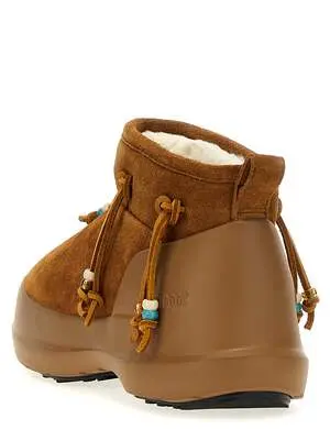 Moon Boot Luna Low Suede Beads Ankle Boots - Brown