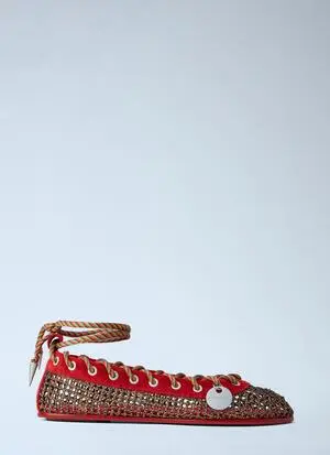KIKO KOSTADINOV Reticella Ballet Flats - Red