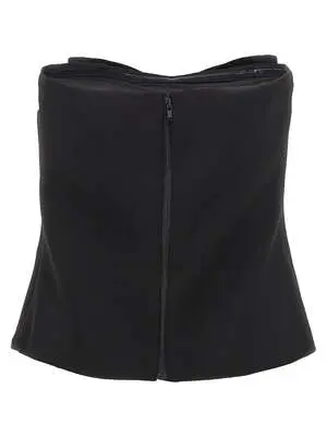 SELF-PORTRAIT Crepe Bandeau Top With Embellished Bow Detail