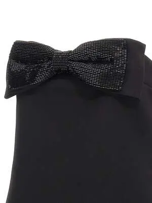 SELF-PORTRAIT Crepe Bandeau Top With Embellished Bow Detail