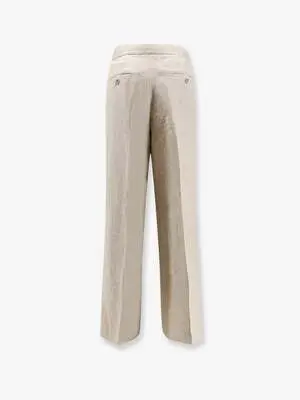 Max Mara Beige Linen Trousers