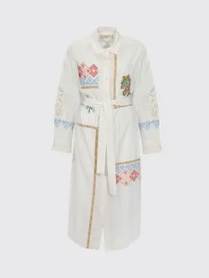Max Mara Embroidered Cotton Shirt Dress - White