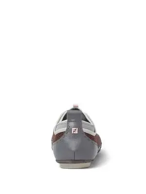 Fendi Fit Mesh And Leather Sneakers - Gray