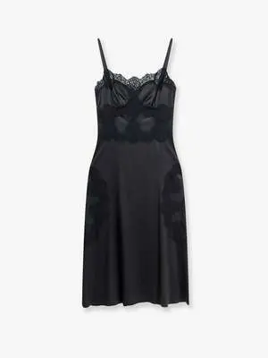 Dolce & Gabbana Slip Dress With Lace Inserts - Multicolor