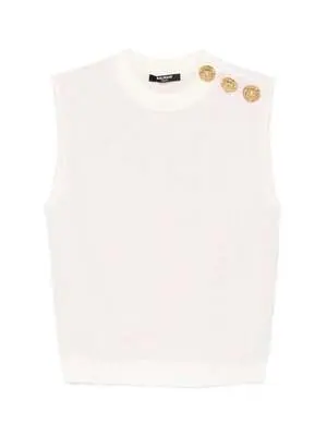 BALMAIN BALMAIN Sleeveless Knit Top With Button Details