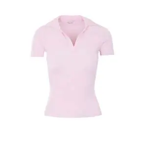 Max Mara Max Mara Ribbed Short-Sleeve V-Neck Top Pink