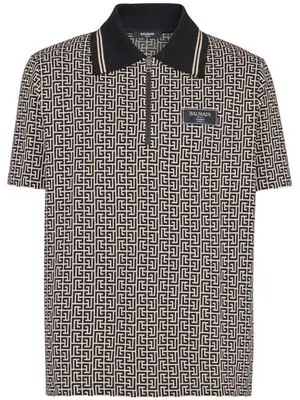 Balmain Labyrinth Polo Shirt With Jacquard Effect - Multicolor