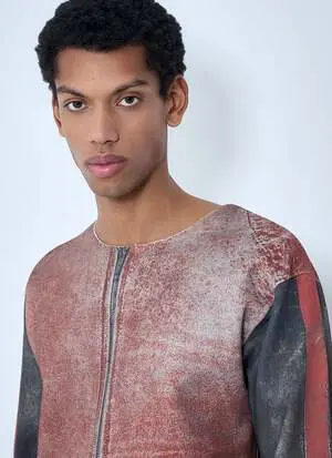 GALLERY DEPT. Raw-edge Zip-print Top