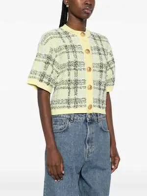 Balmain Checked Tweed Cardigan - Multicolor