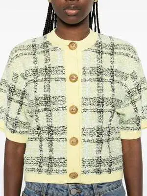 Balmain Checked Tweed Cardigan - Multicolor