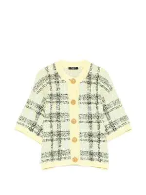 Balmain Checked Tweed Cardigan - Multicolor