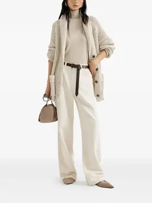 Brunello Cucinelli Garment-dyed Cotton And Linen Trousers - Multicolor