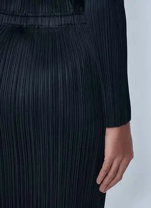 Issey Miyake Pleated Midi Skirt - Black