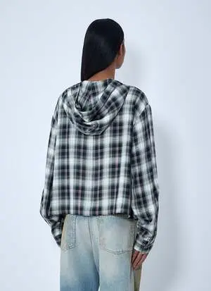 Acne Studios Hooded Check Shirt - Green