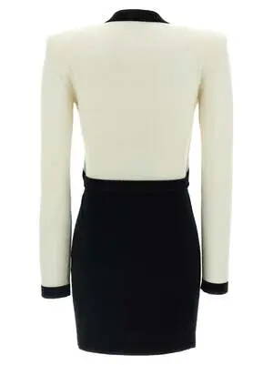 Balmain Filo Leone Catena Wool And Cashmere Blend Dress