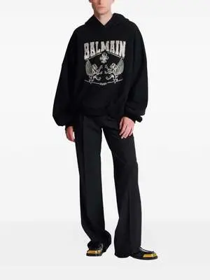 Balmain Graphic Crystal Embellished Hoodie