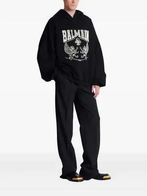 Balmain Graphic Crystal Embellished Hoodie