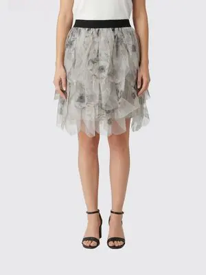 Max Mara Floral Tiered Tulle Skirt - Gray