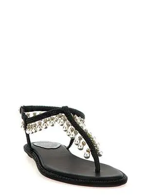 Rene Caovilla Diana Embellished Thong Sandals