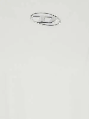 DIESEL® T-bisco-iod' Sleeveless Top With Logo Detail On The Front In Cotton - White