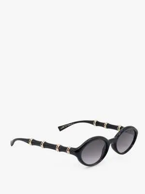 Gucci Black Acetate Oval Sunglasses