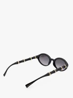 Gucci Black Acetate Oval Sunglasses