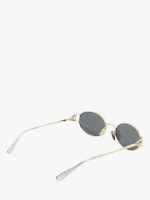 Gucci Black Acetate Oval Sunglasses