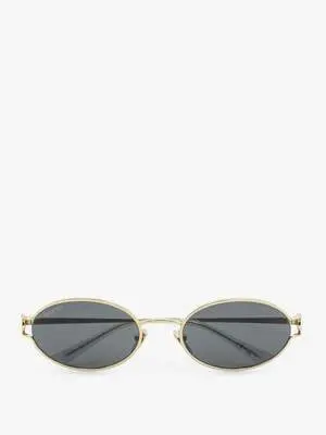 Gucci Black Acetate Oval Sunglasses - Multicolor