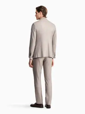 Giorgio Armani Soho Line Single-breasted Suit In Wool, Silk And Linen Grisaille - Gray