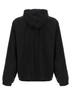 Givenchy Wool Zip-up Hoodie With Logo Plaque - Black