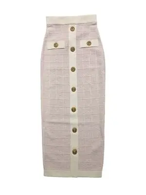 Balmain Embellished Button Skirt - Multicolor