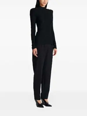 Balmain Ls Bouclette Monogrammed Top