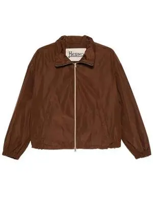 Herno Short Jacket In Techno Taffeta - Brown