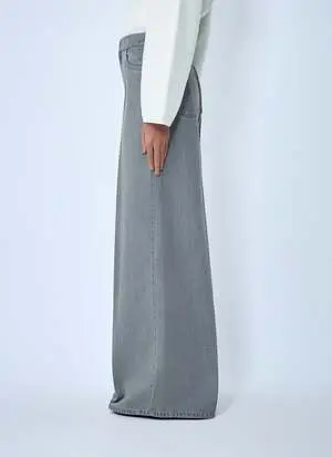 Max Mara Wide-leg Denim Jeans - Gray